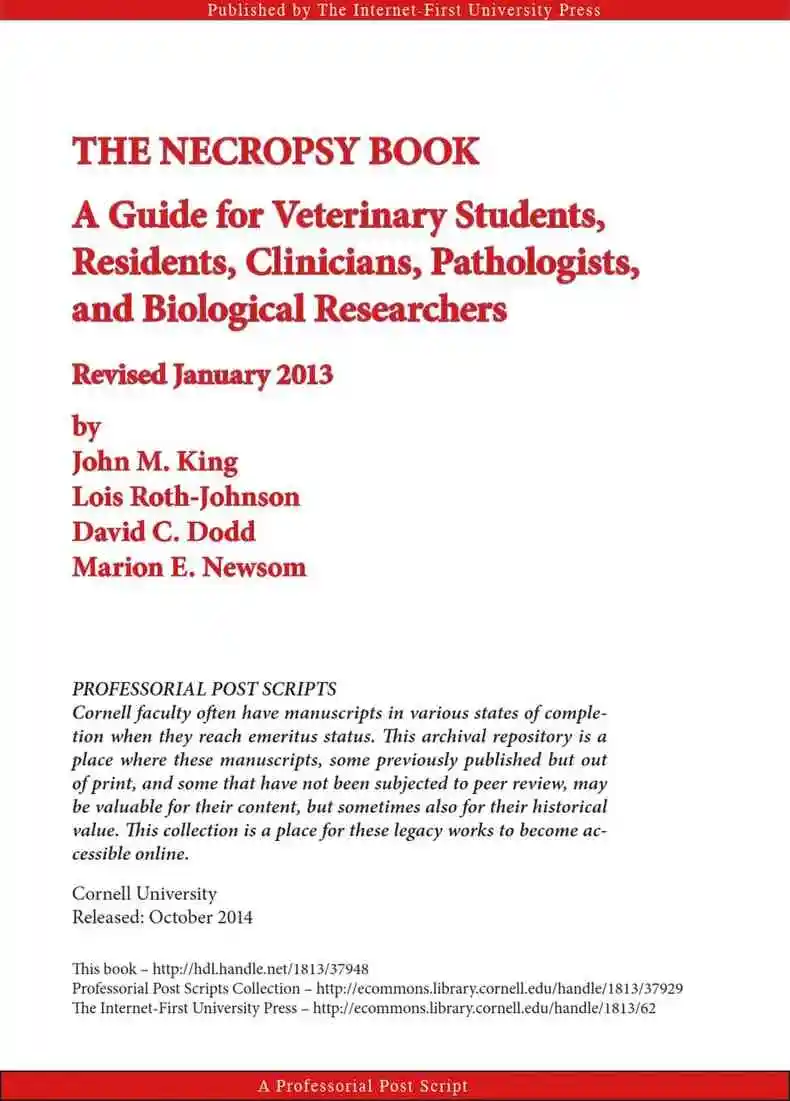 The Necropsy Book: A Guide for Veterinary Students, Residents ...